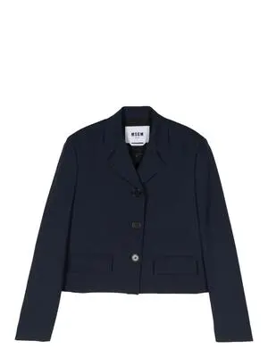 MSGM Short Jacket With Button Closure - Blue