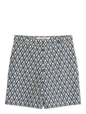 Valentino Garavani Cotton Bermuda Shorts Blue