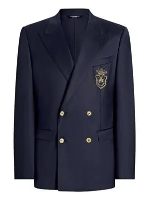Dolce & Gabbana Blazer With Logo Application - Blue