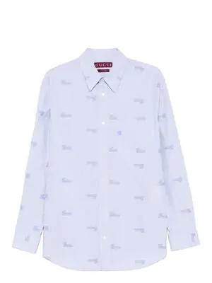 Gucci Script Shirt - Sky Blue