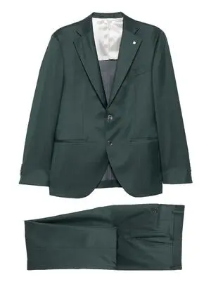 LUIGI BIANCHI Double-breasted Wool Suit - Green