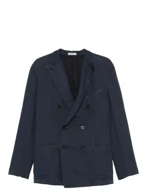 Boglioli Double-breasted Cotton Jacket - Blue