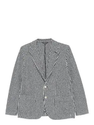 CIRCOLO 1901 Striped Cotton Jacket - Blue