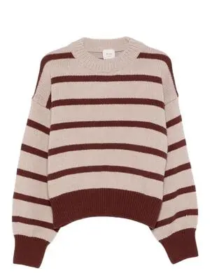 ALYSI Striped Wool Jumper - Beige
