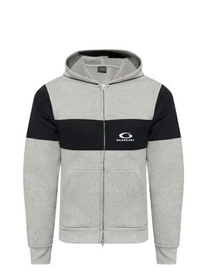 Balenciaga Full-zip Hooded Sweatshirt - Grey