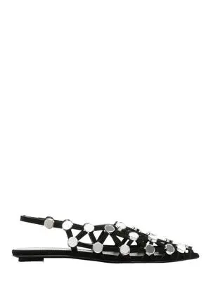 Attico Grid Slingback Ballerinas - Black