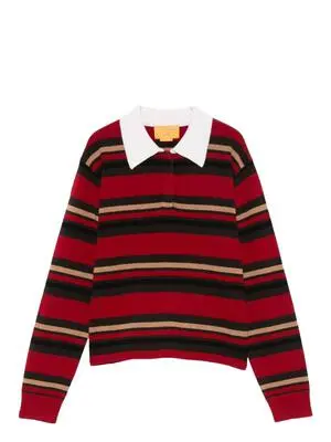 Guest In Residence Striped Polo Shirt - Red