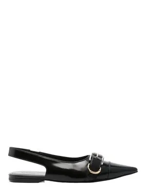 Givenchy Voyou Leather Slingback Flats - Black