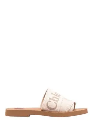 Chloé Woody Flat Sandals - Beige