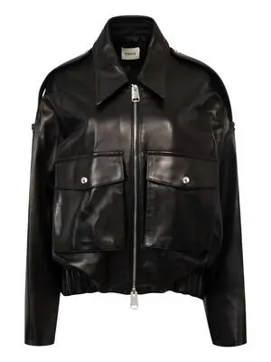 Khaite Owey Leather Jacket - Black
