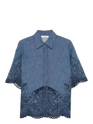 ZIMMERMANN Coco Embroidered Denim Shirt