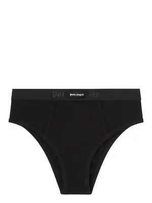 Palm Angels Logo Cotton Coulottes - Black