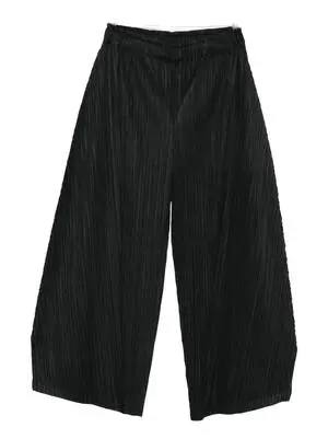 Issey Miyake Pleated Wide-leg Trousers - Black