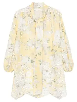 Zimmermann Acacia Linen Mini Dress - Yellow