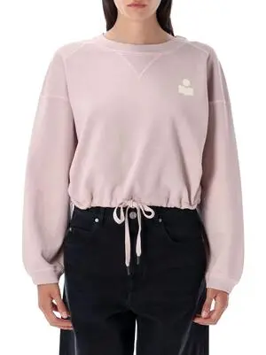 MARANT ETOILE Margo Logo Cotton Sweatshirt Pink