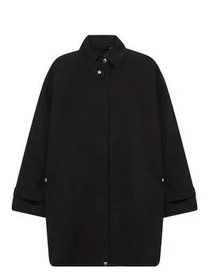 TOTEME Organic Cotton Oversized Trench Coat - Black