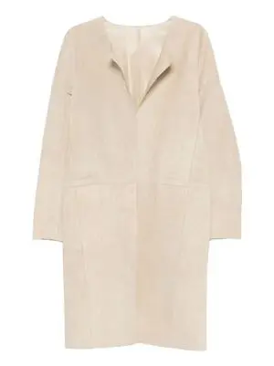 TOTEME Suede Leather Coat - White