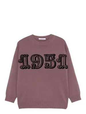 Max Mara Logo Wool And Cashmere Jumper - Purple
