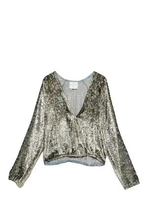 FORTE_FORTE V-necked Top - Grey
