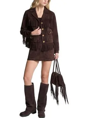 MICHAEL KORS Fringed Suede Jacket