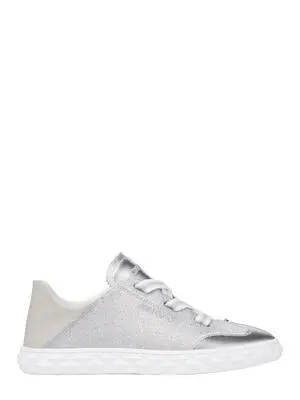 JIMMY CHOO Diamond Light Leather Sneakers - Silver