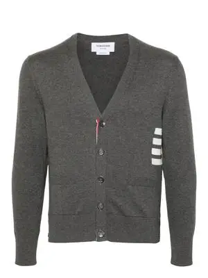 Thom Browne 4-bar Cotton Cardigan - Grey