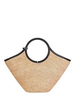 COURREGES COURRÈGES Raffia Tote Bag Beige