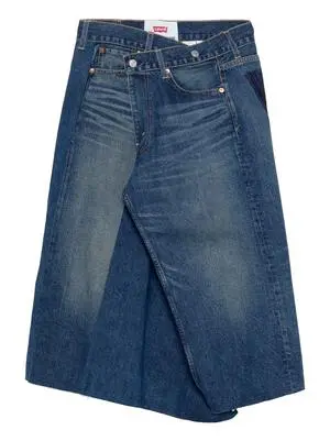 Junya Watanabe Asymmetric Denim Skirt - Blue