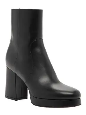 Valentino Garavani Platform Leather Boots - Black