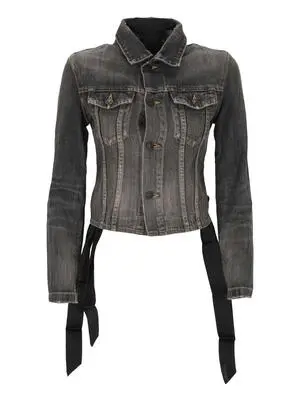 Balenciaga Lace-up Denim Jacket - Grey