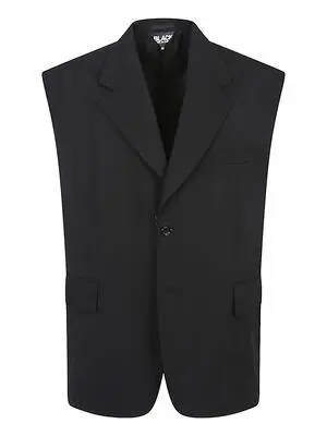 Comme Des Garçons Wool Sleeveless Jacket - Black