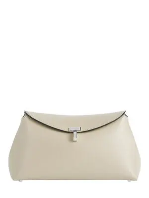 TOTEME Smooth-Leather Convertible Clutch Milk Smooth-leather
