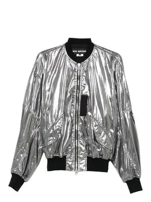 Junya Watanabe Metallic Effect Bomber Jacket - Silver