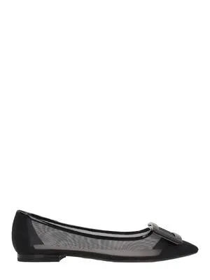 ROGER VIVIER Gommettine Net Ballet Flats - Black