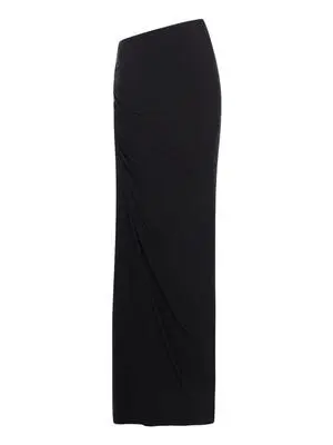 Alaïa Draped Long Skirt - Black