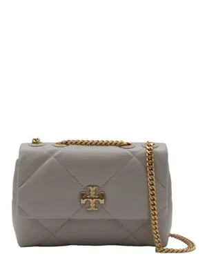 Tory Burch Kira Diamond Small Leather Shoulder Bag - Grey