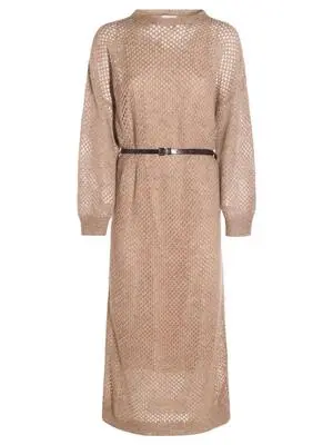 Brunello Cucinelli Rick Owens Drkshdw Wool Long Dress - Brown