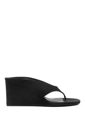 Alaïa Leather Thong Sandals - Black