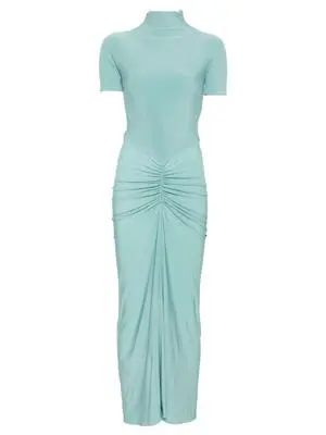 Alaïa Jersey Draped Maxi Dress - Sky Blue