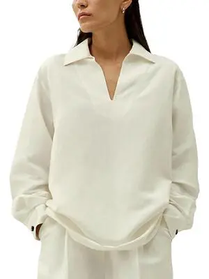 Lilysilk Silk-linen Blend Oversized Shirt - Natural White