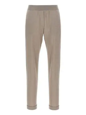 Brunello Cucinelli Wool And Silk Trousers - Grey