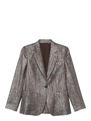 Brunello Cucinelli Wool Blend Blazer Jacket - Silver