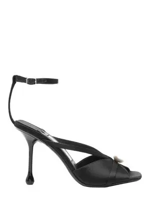 JIMMY CHOO Siva 95 Satin Sandals - Black