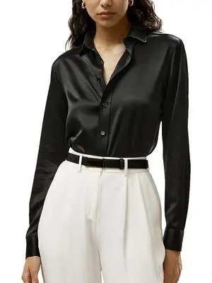 Lilysilk Tailored Silk Shirt - Black