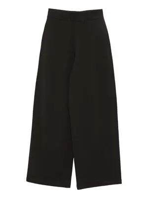 LEMAIRE Wool And Cotton Wide-leg Trousers - Black