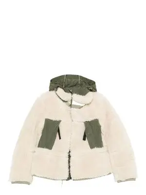 Sacai Shearling Blouson Jacket - Beige