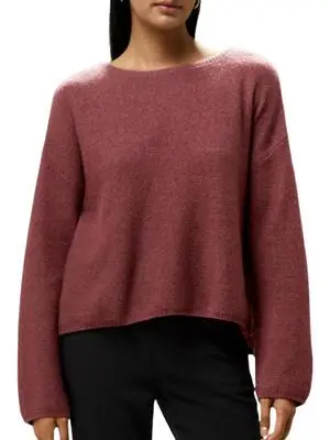 Lilysilk Relaxed Fit Drop-shoulder Silk Cashmere Blend Sweatshirt - Honeysuckle