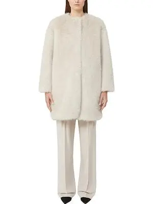 Max Mara Eros Faux Fur Coat - Beige