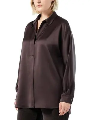 Marina Rinaldi Euro Satin Top - Chocolate