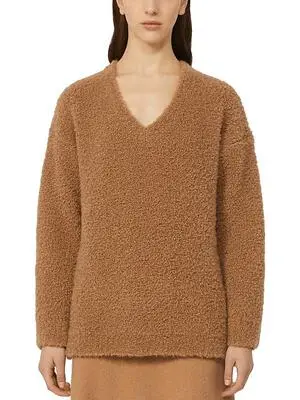 Max Mara Pantera Wool & Silk V-neck Sweater - Camel